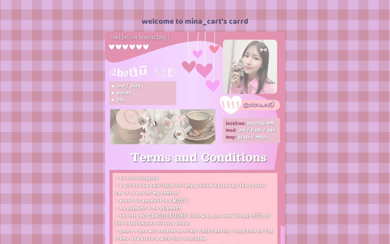 mina cart carrd